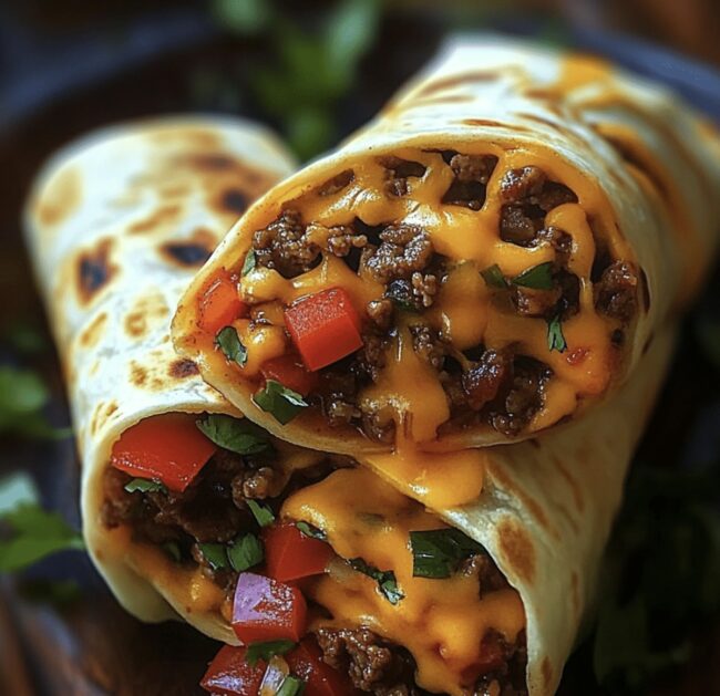 Quick & Comforting Cheesy Beef Fiesta Wraps Recipe for Dinner - Cooking ...