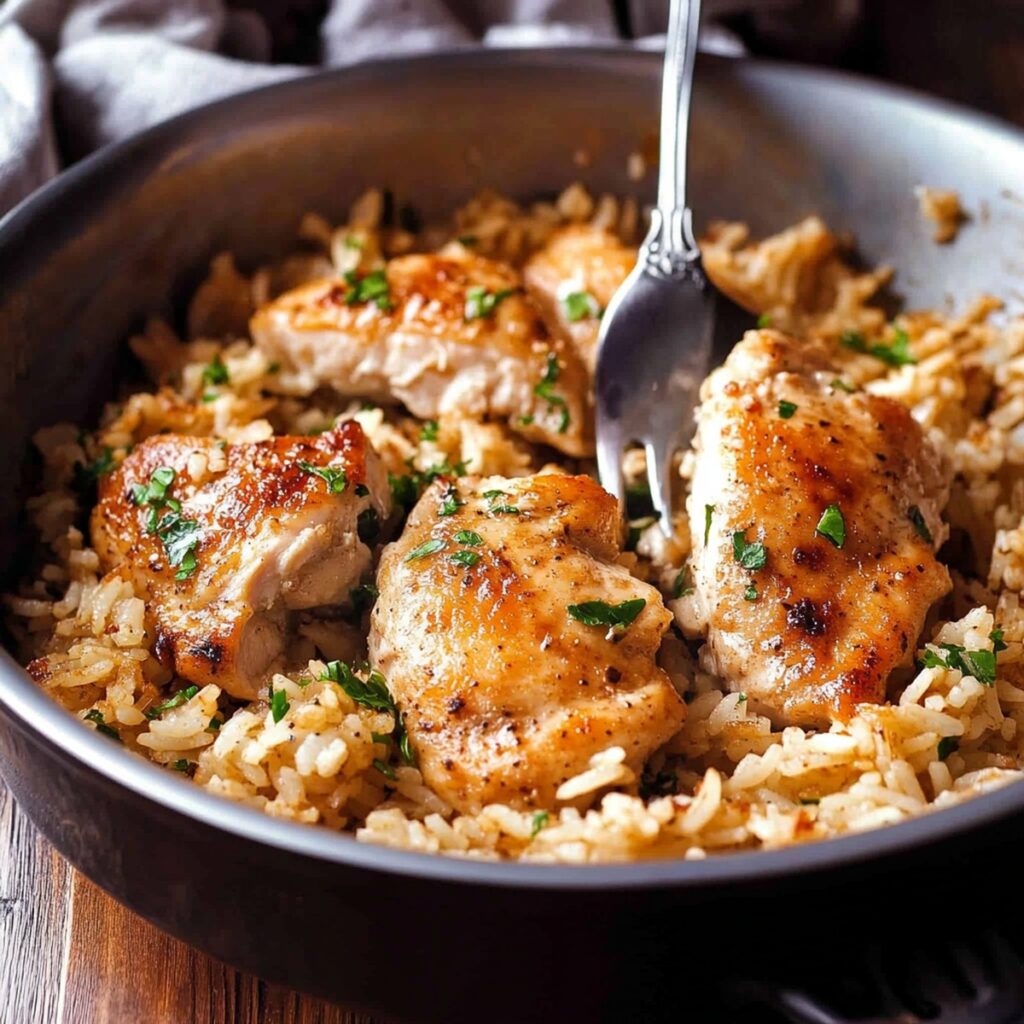 Sizzling Chicken with Garlic Parmesan Rice Recipe for Dinner - Cooking ...